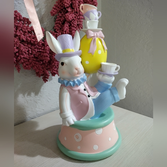 Holiday | Easter Bunny Mad Hatter Easter Egg Stacked Tea Cups Pedestal ...